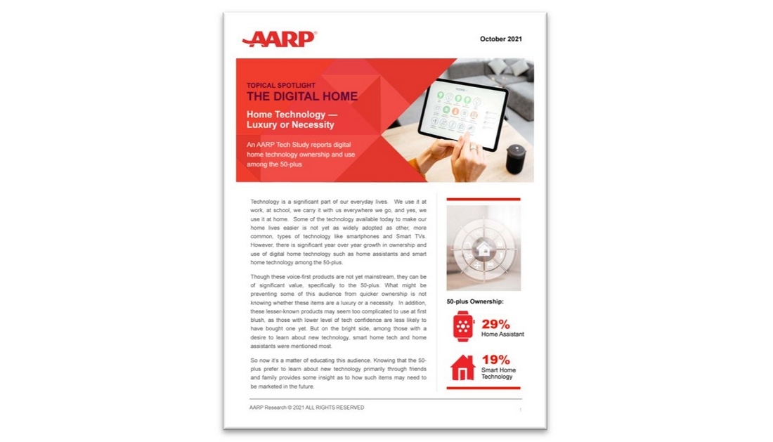 AARP Releases New Report "The Digital Home" - Accessible Living